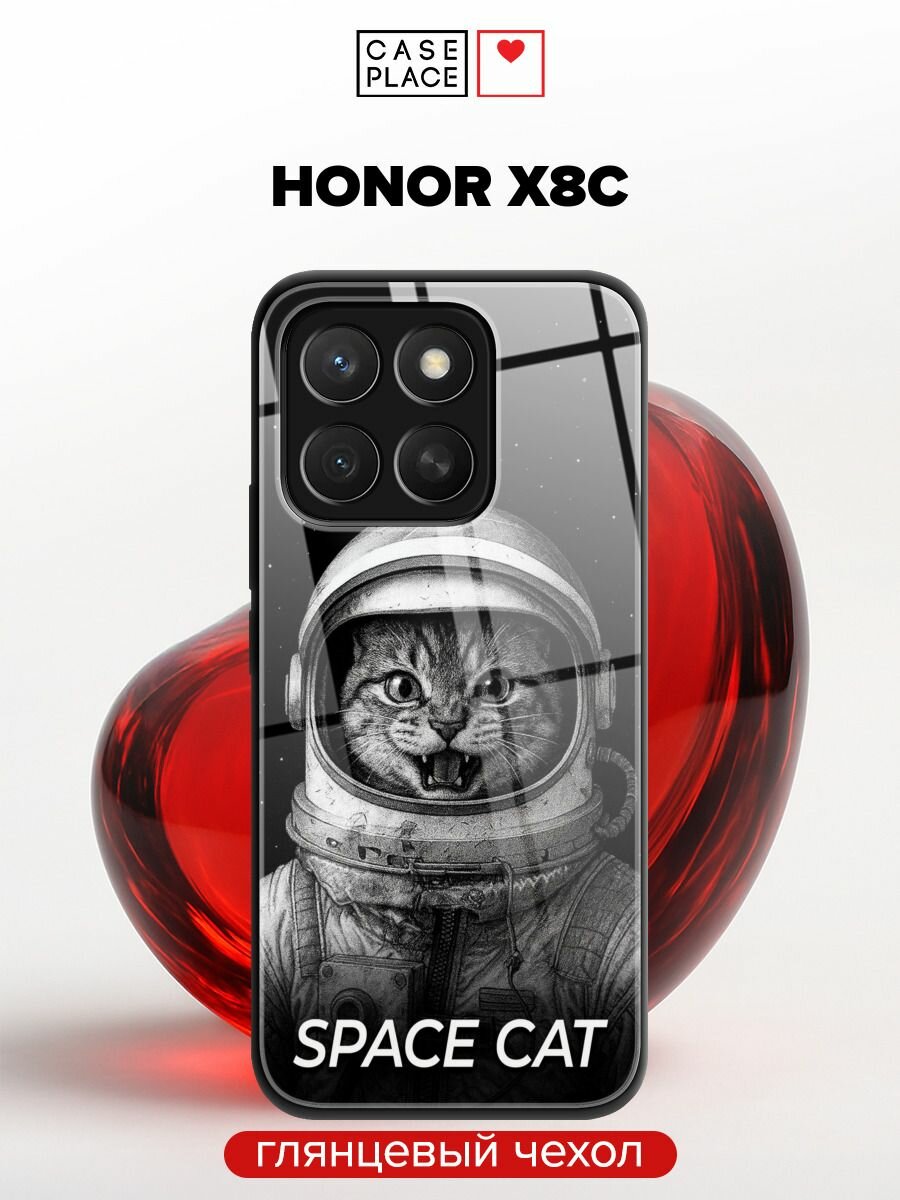 Чехол на Honor X8c / Хонор Х8с с принтом "Space cat"