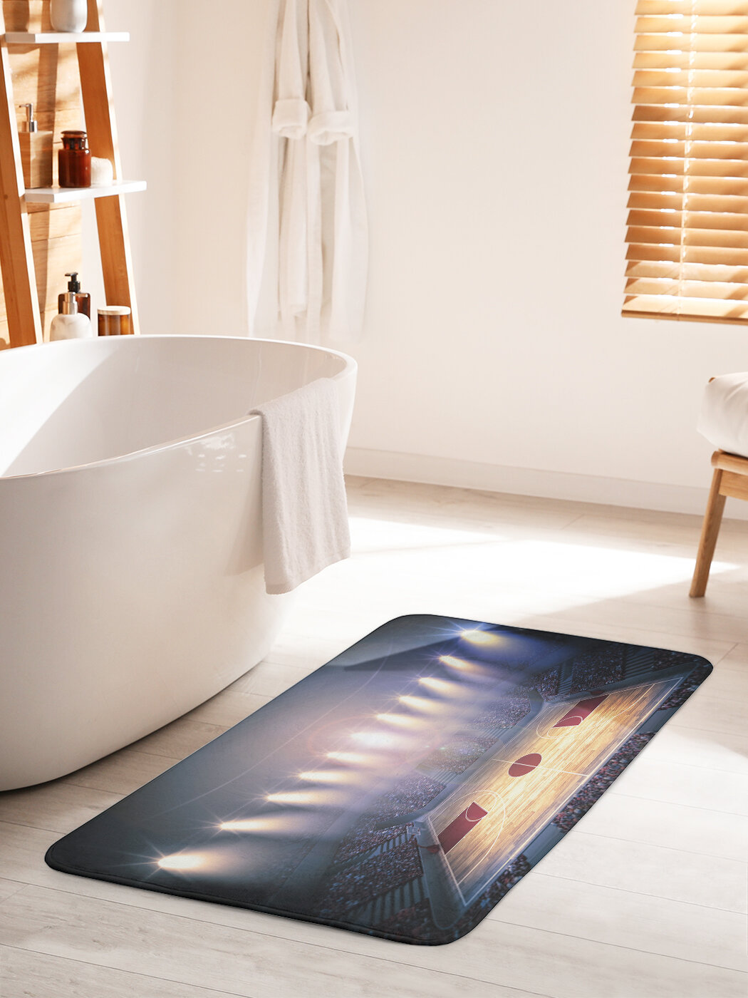 Коврик для ванной комнаты и туалета противоскользящий "Стадион перед матчем" 60х100 см, JoyArty