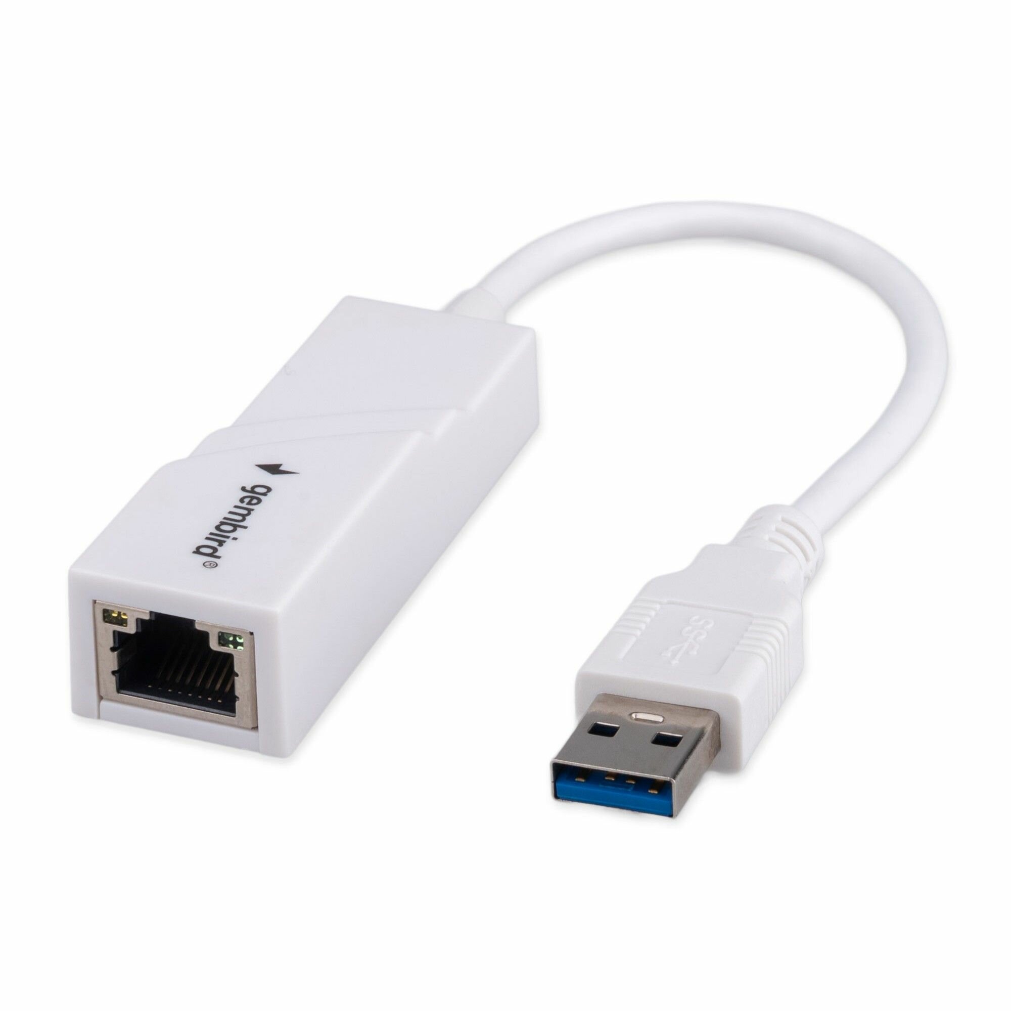Gembird Кабель Сетевой адаптер Ethernet USB 3.0 - Gigabit Ethernet adapter, пластик, белый, RTL8153 NIC - U11