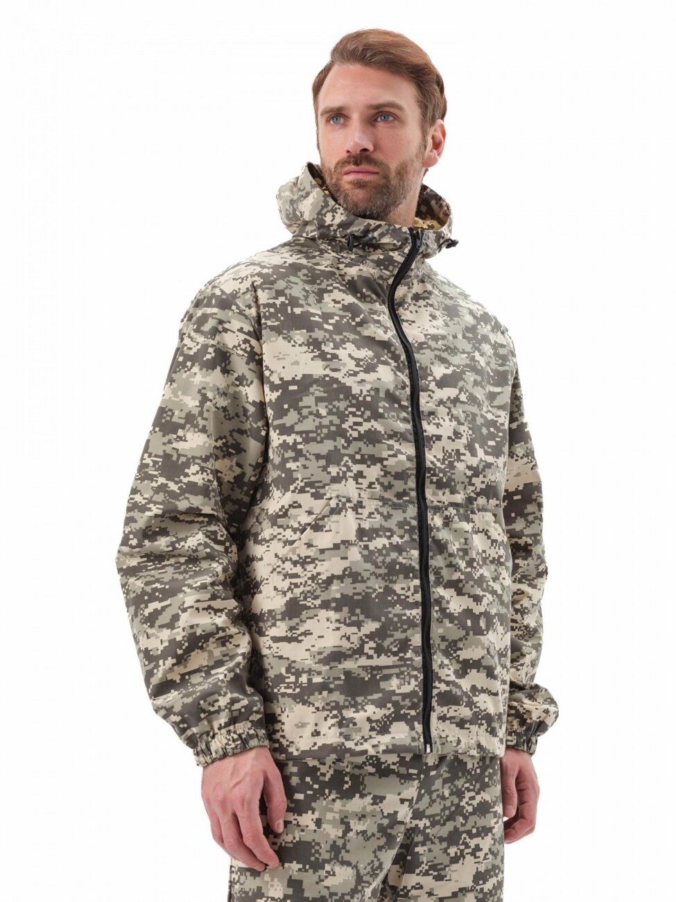 Костюм "МАСКХАЛАТ" куртка/брюки, цвет: кмф "Цифра св. серый", ткань: Сорочечная, 48-50, 182-188