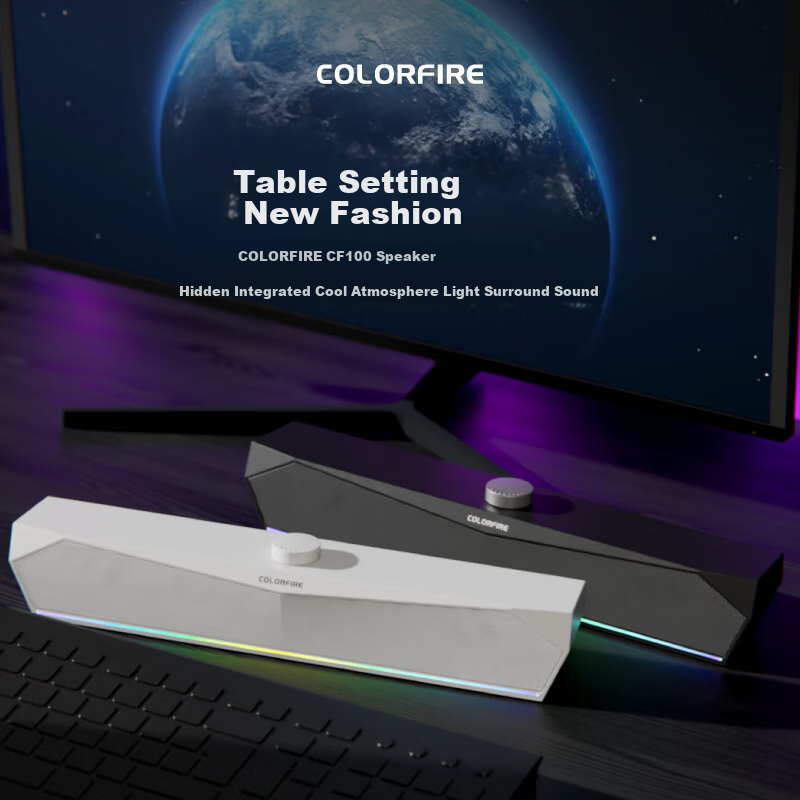 COLORFIRE Bluetooth 5.3 компьютерные колонки с RGB-подсветкой для настольной игровой системы ПК ноутбук