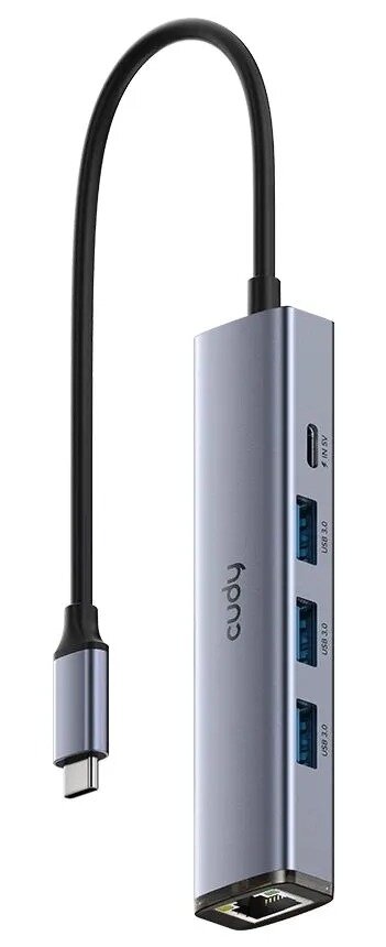 Адаптер CUDY 5-IN-1 USB Hub with GbE