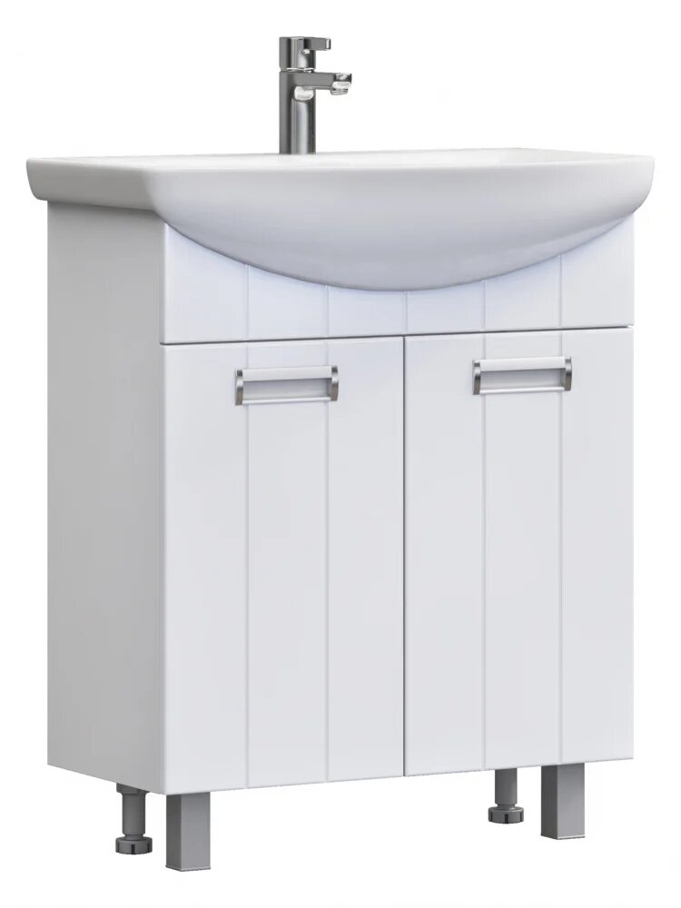 Тумба под раковину без столешницы Vigo Diana 60 напольная, белая, глянцевая, из МДФ, тумба для ванной, с дверками