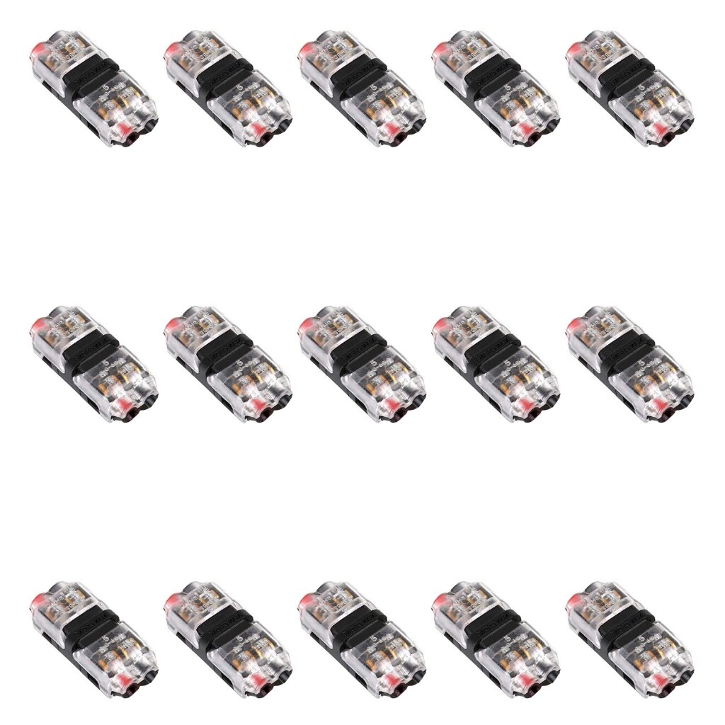 15шт Т-образных соединителей для проводов без зачистки проводов, 2/3-ходовые соединители для проводов долговечны