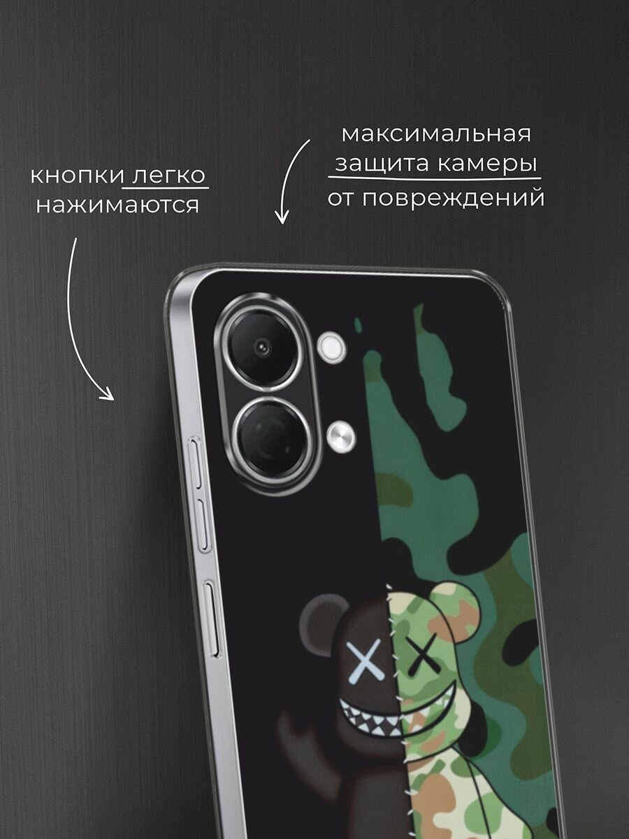Чехол на Tecno Spark Go 3 / Текно Спарк Го 3 с принтом KAWS 23 февраля 1 — фото 1