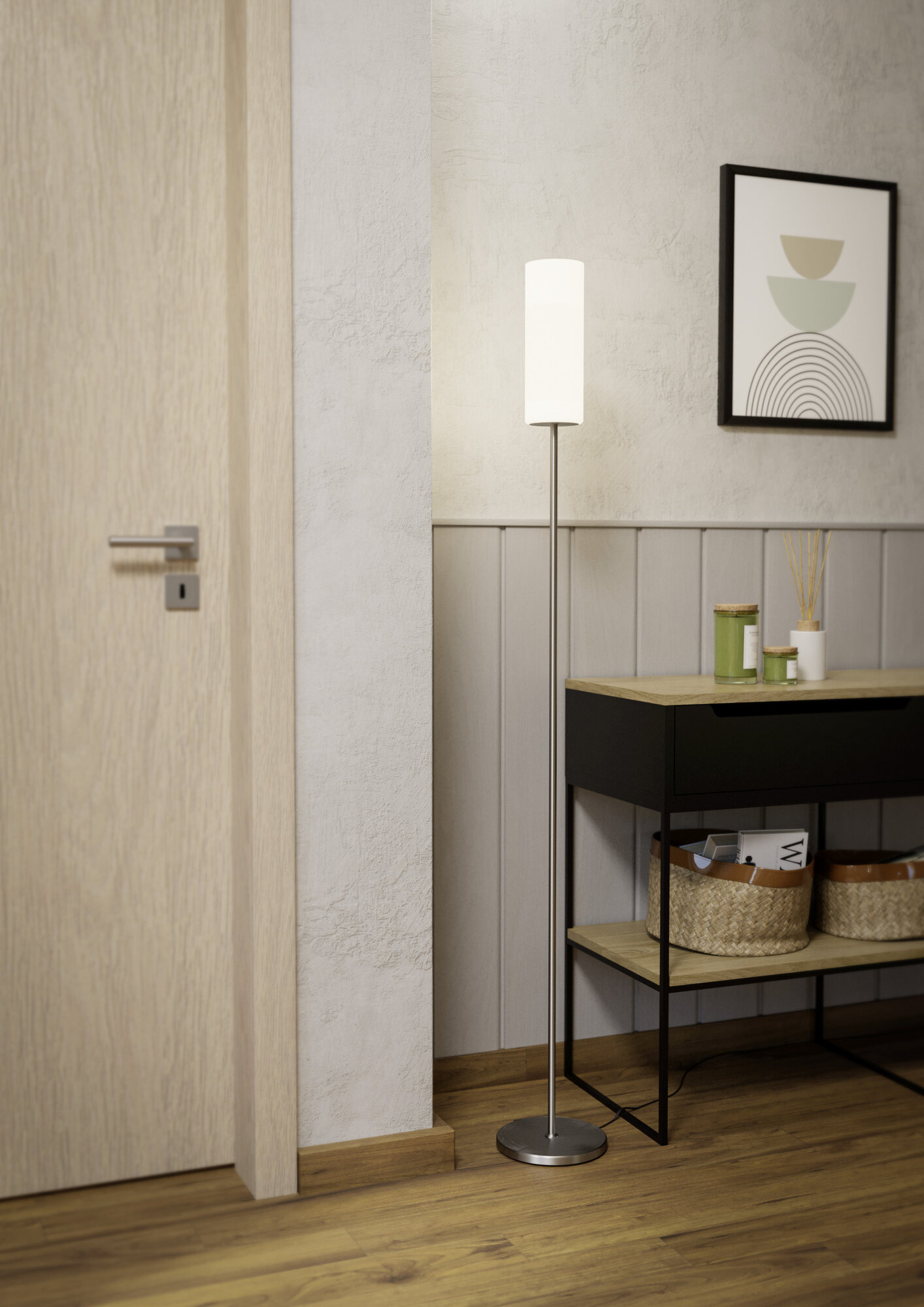 Торшер EGLO Troy 3 85982, Е27, стеклянный плафон, с ножным выключателем