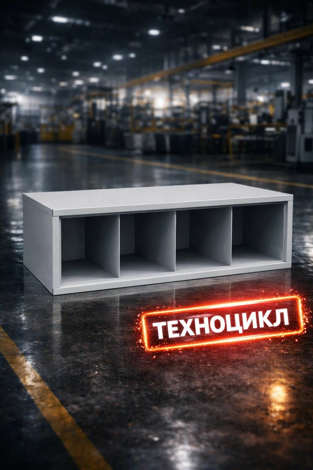 Металлический шкаф для 4 СИЗ (противогазов) ХПГ-4Г, без дверей 265х870х380 мм техноцикл