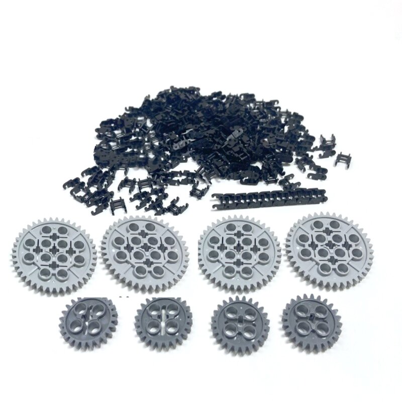 Строительные блоки зубчатых колес научно-технического оборудования - цепной мешок типа D + 4 штуки по 40 зубьев.4 части прямого колеса с 24 зубьями