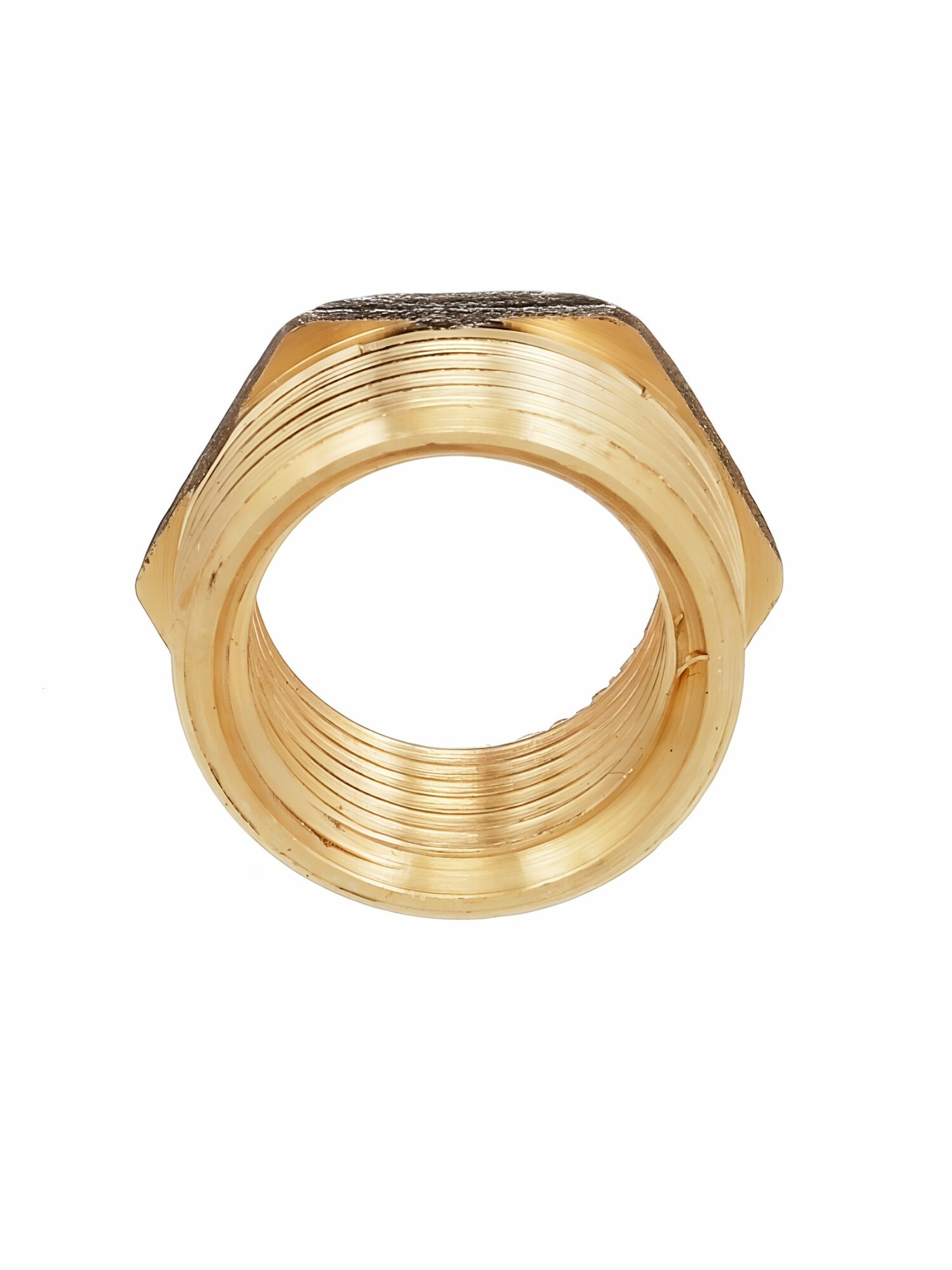 Футорка латунная БАЗ 1/4"х1/2" переходная для сантехники, отопления и водоснабжения, резьбовой фитинг, Россия — фото 1