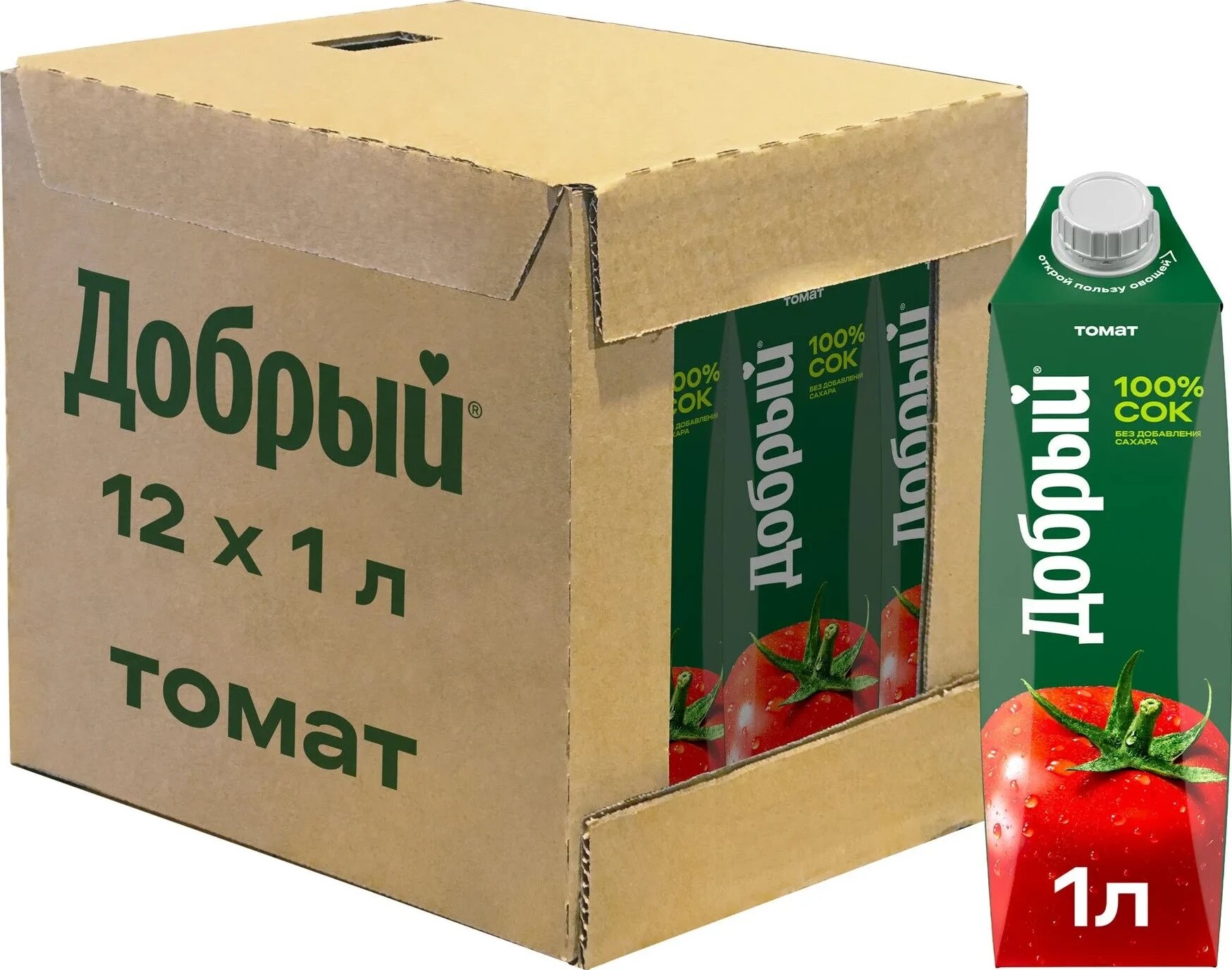 Добрый 1л. Томат (сок)/12шт. Добрый Соки и Нектары Производство - Россия