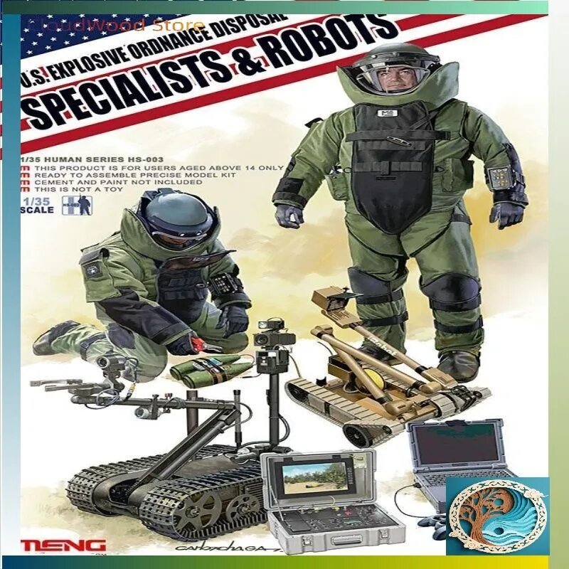 Meng Model 1/35 hs-003 u.s специалисты по обезвреживанию танков Сборная модель робота из ABS пластика