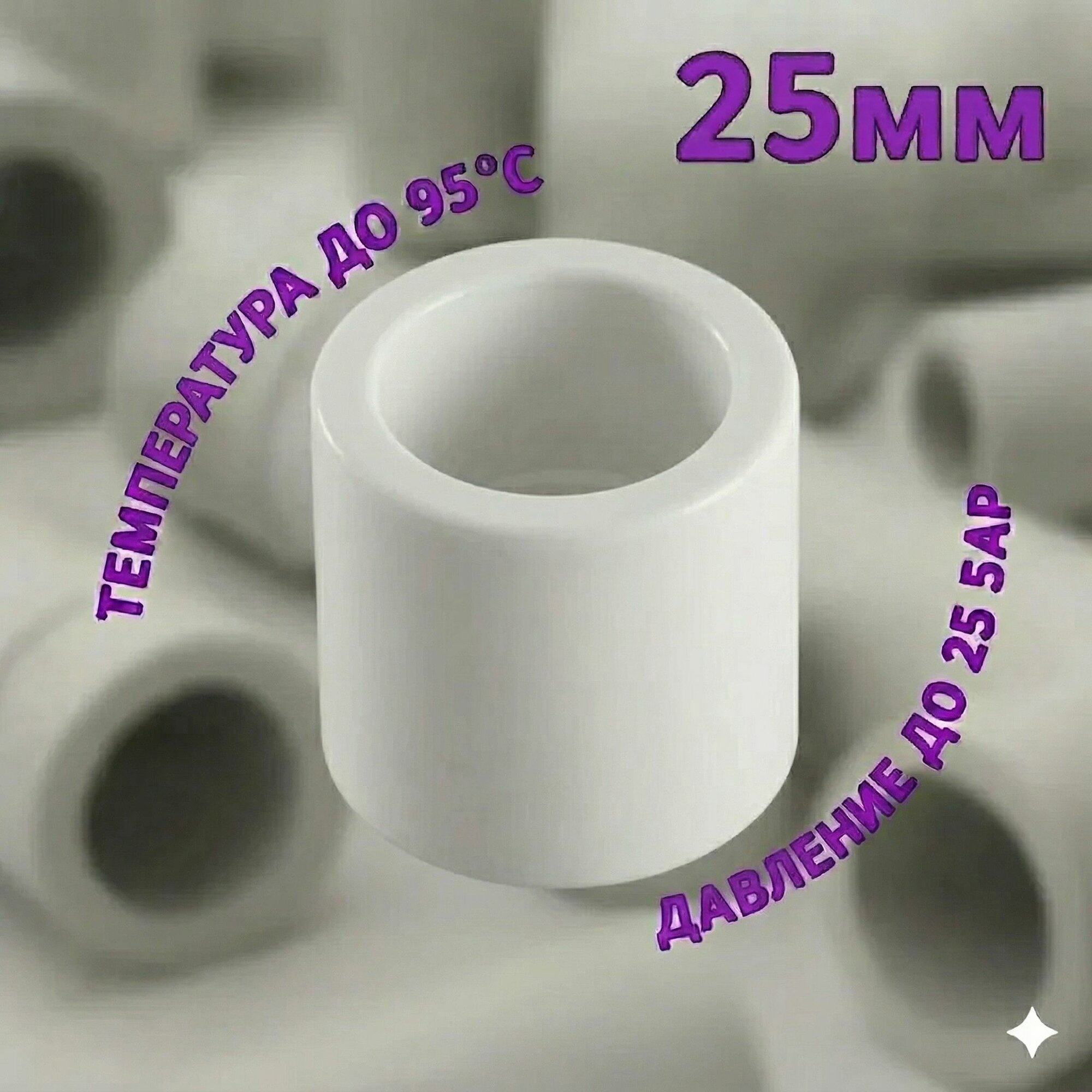 Муфта полипропиленовая 25 мм фитинги для труб полипропилен RTP