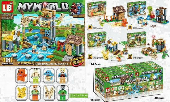 Конструктор LB328-1 Майнкрафт Бои на реке 8 шт. в упак. 20х4х14 см