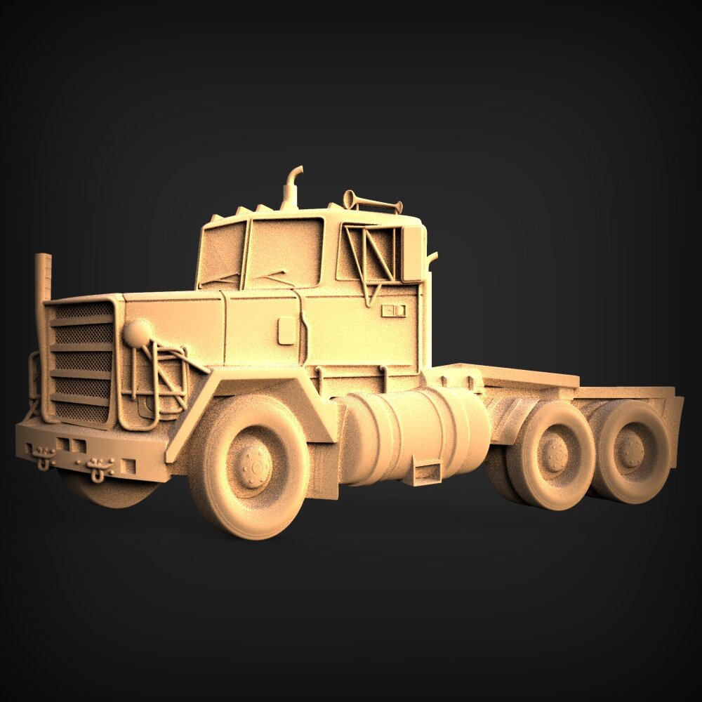 STL модель 3D для ЧПУ – панно грузовик тягач трехосный V-026