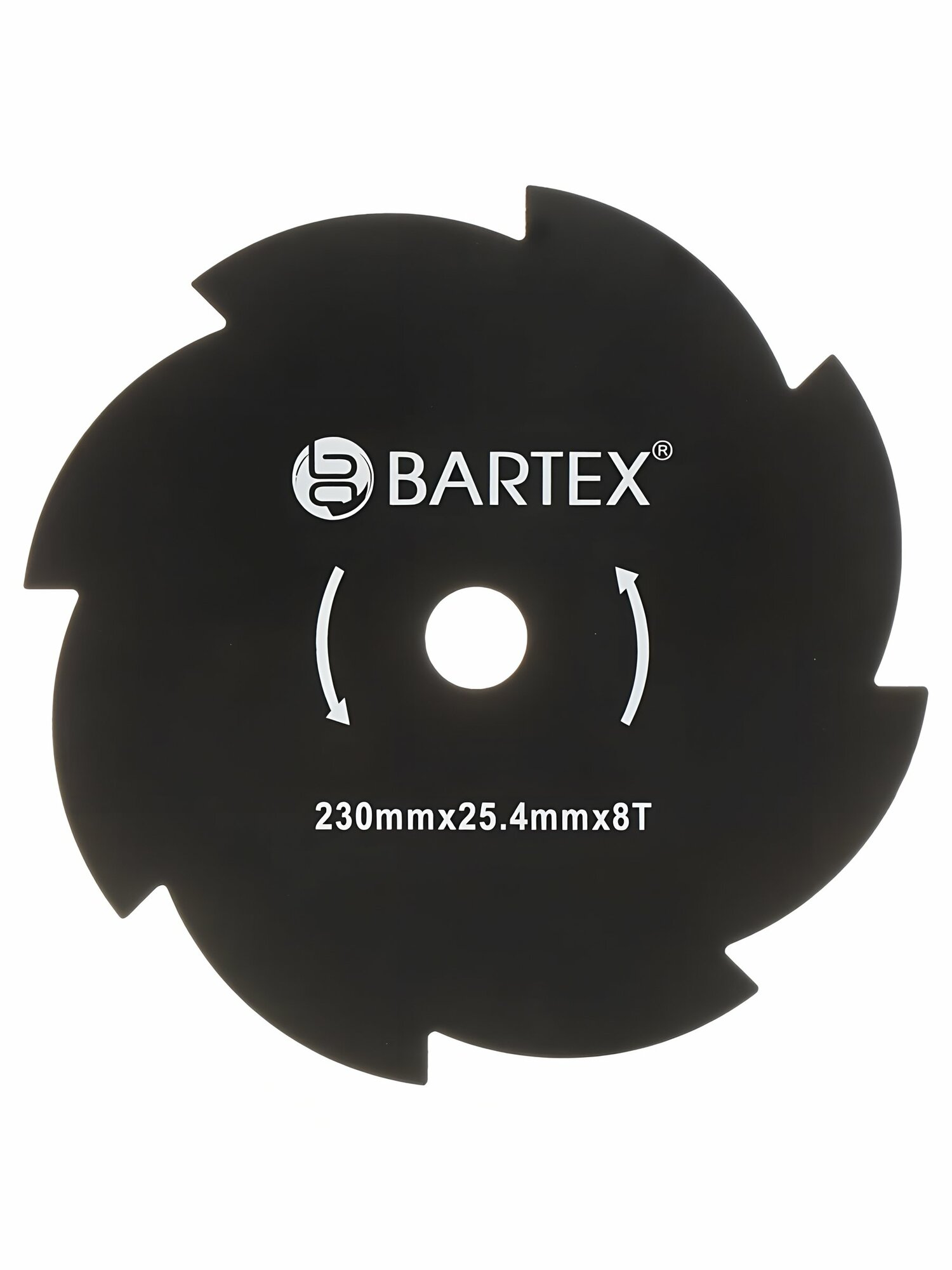Нож для триммера Bartex 8 зубьев, 230 мм, посадочный диаметр 25.4 мм, для жесткой травы