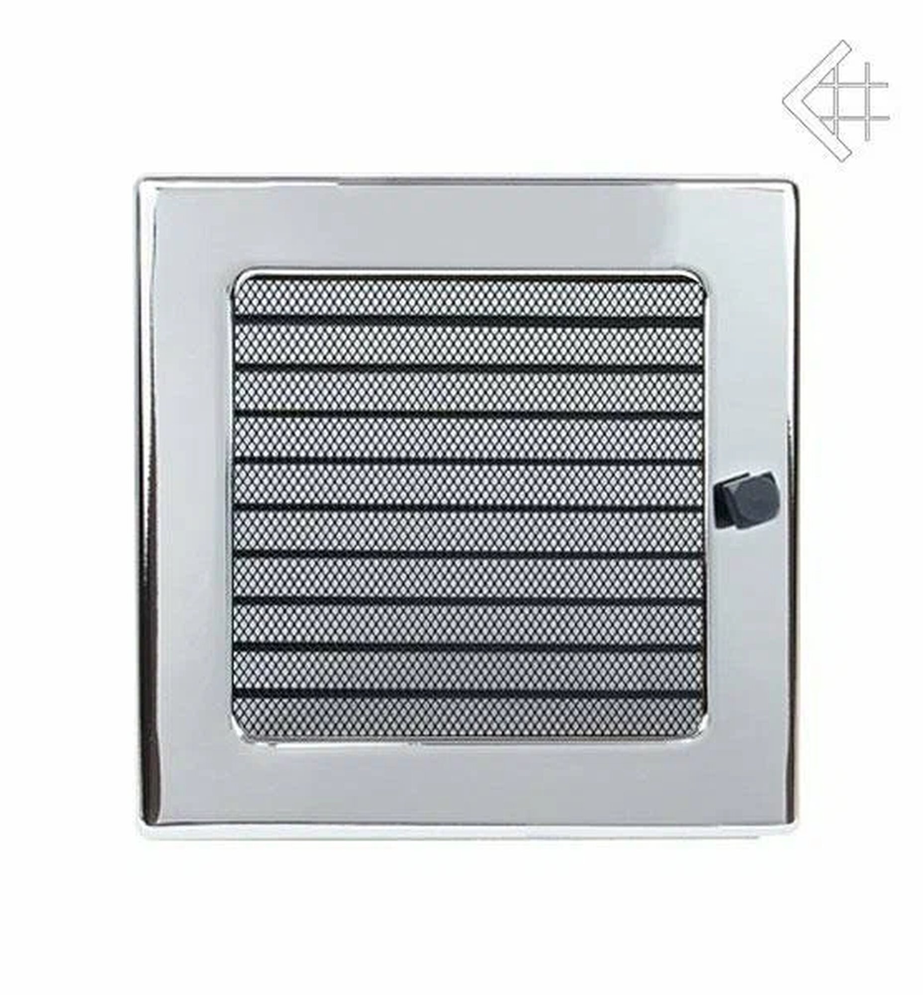 Вентиляционная решетка для камина Kratki (Польша) Полированный хром 22х22 с жалюзи