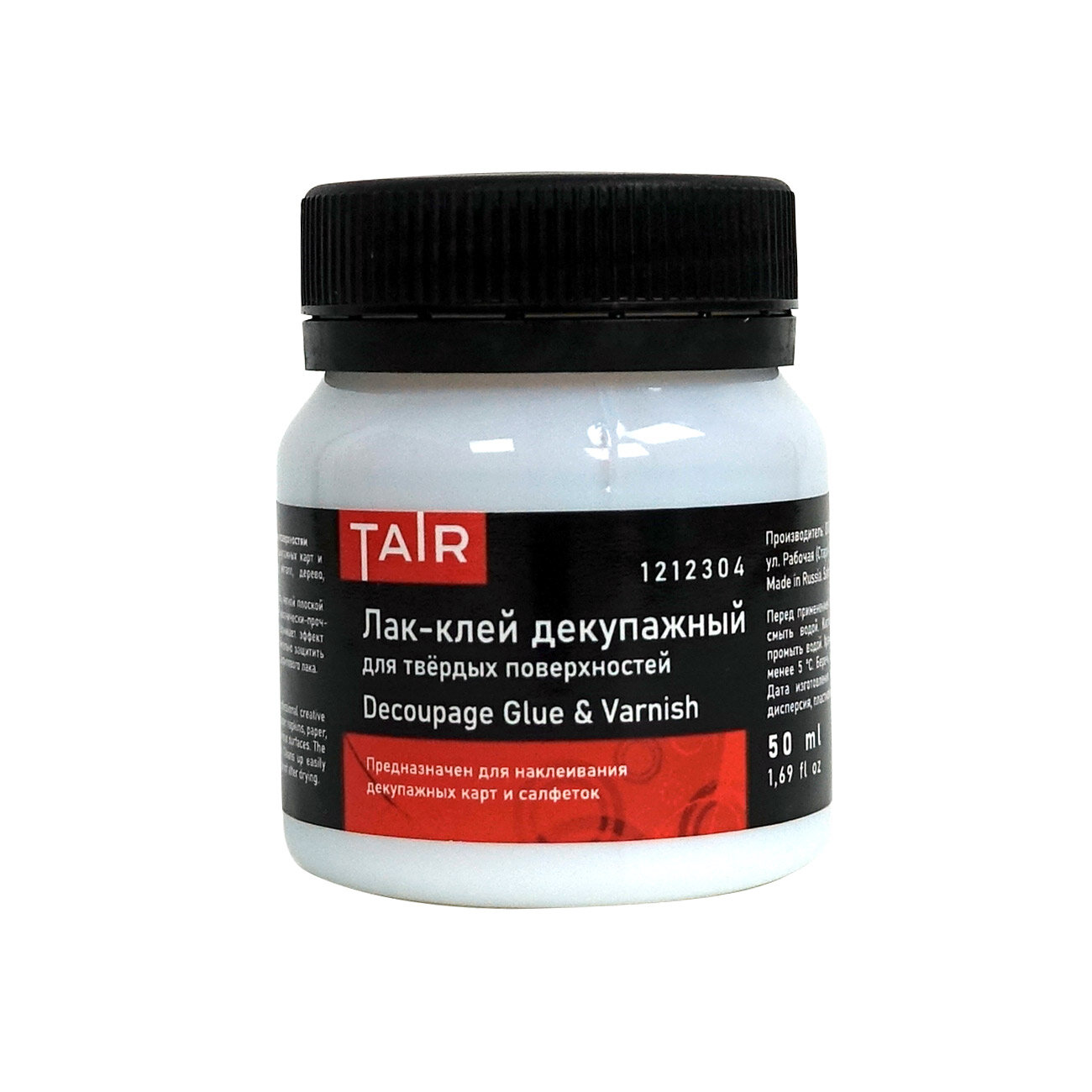 Лак-клей Таир декупажный 50 мл, прозрачный акриловый на водной основе (1212304)