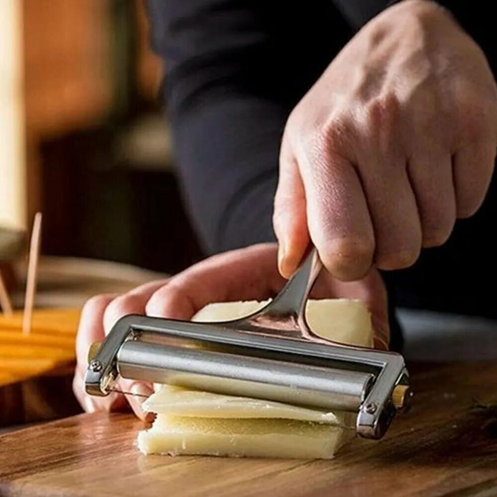 Сырорезка, струнная для полутвердого сыра ЭКО, длина лезвия 11.5 см, нож для сыра, сырорезка сл струной, нарезание слайсами