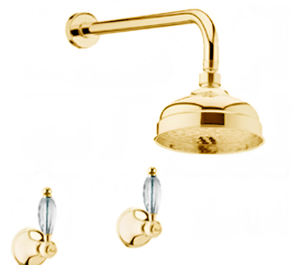 Смеситель для душа Alexandra AL760304010, золото, встраиваемый, душевой зонт, ручки Swarovski, Webert, Италия
