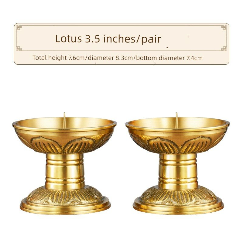 3,5-дюймовый подсвечник с лотосом, медные иглы для религиозного декора