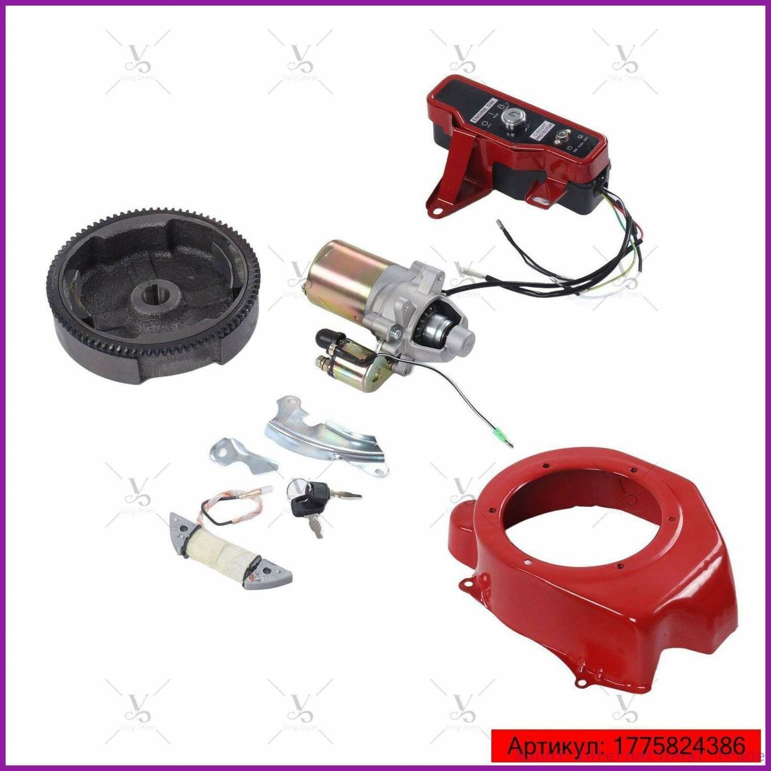 Комплект электростартера для двигателей 168/170F GX160. Замена ручного запуска для мотоблока и техники.