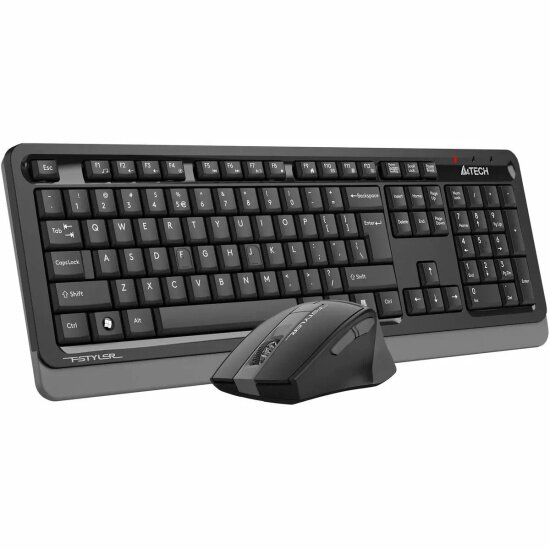 Комплект: клавиатура и мышь A4TECH Fstyler FG1035, беспроводной, черный/серый (FG1035 GREY)