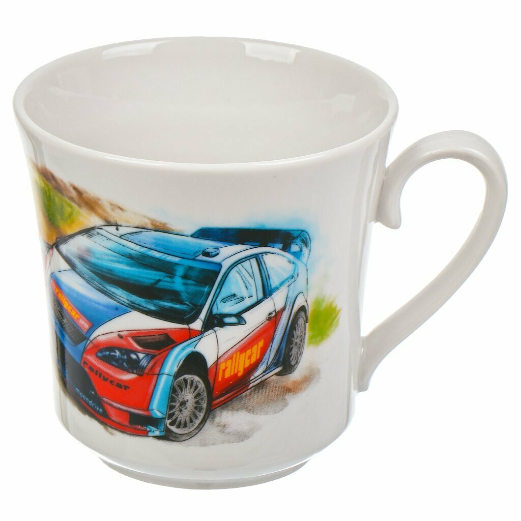 Кружка фарфоровая Дулевский завод Рассвет Машинки, 250 мл, детская для мальчика, подарок ребенку, Россия
