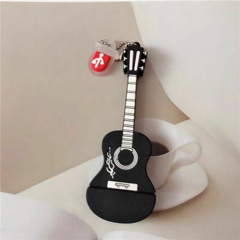 Трансграничная ПВХ-флешка с мультяшным дизайном, 64 ГБ, в виде гитары, маленького пианино, музыкального инструмента, персонализированная флешка в виде милой куклы, большая емкость 128 ГБ.