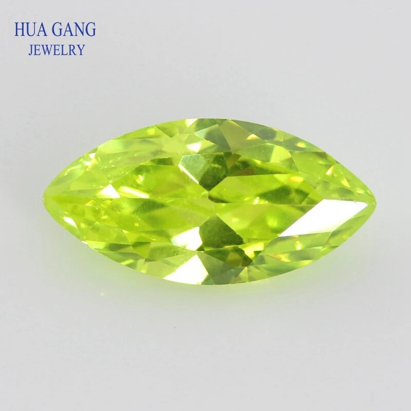 Зеленые бусины кубический цирконий Маркiза 1.5x3mm 50шт