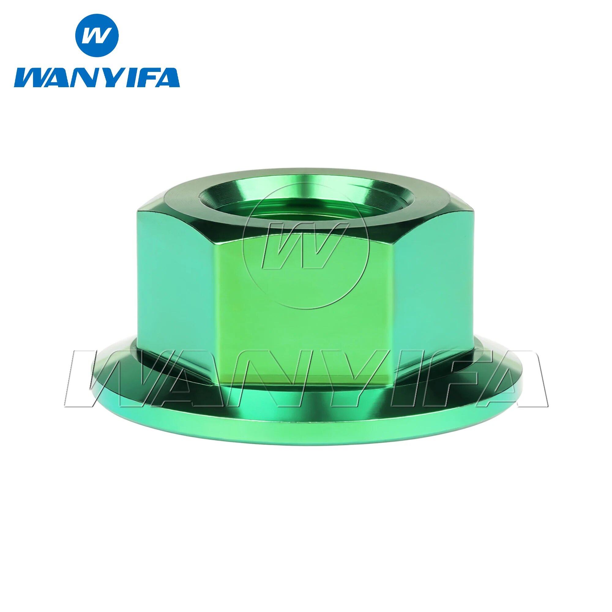 Титановые гайки Wanyifa M5 M6 M8 M10 M12 M14 M16 DIN6923 M12 Pitch 1.5mm, Green(Anodized)