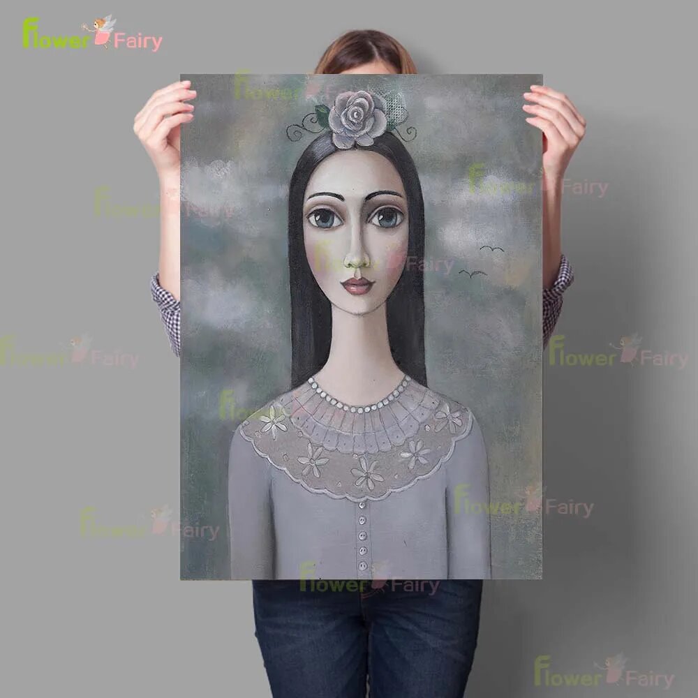 Портрет девушки на холсте 20x25см, Цвет: A