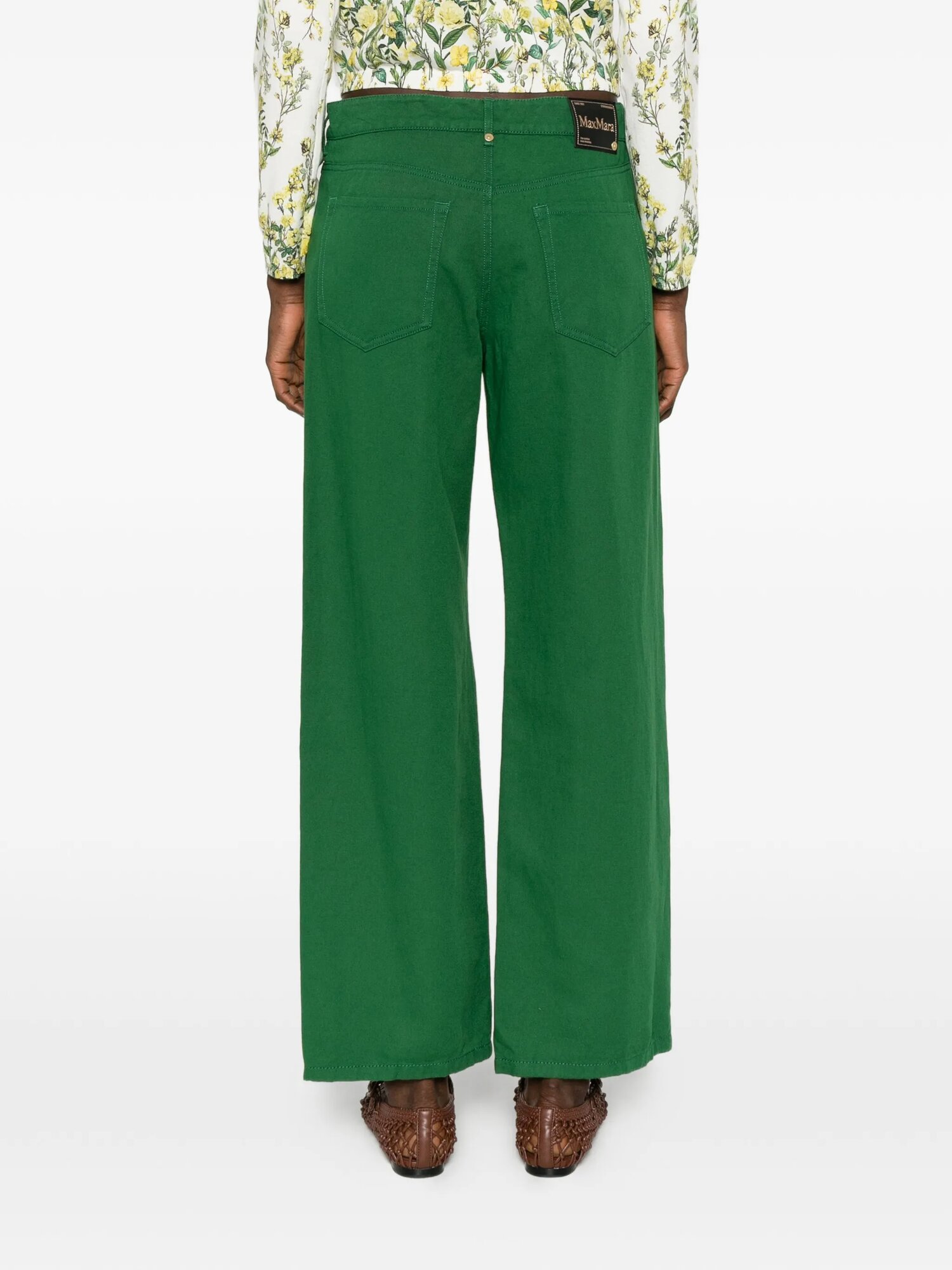 Брюки Max Mara Onorata straight trousers, размер 46, зеленый, — фото 1