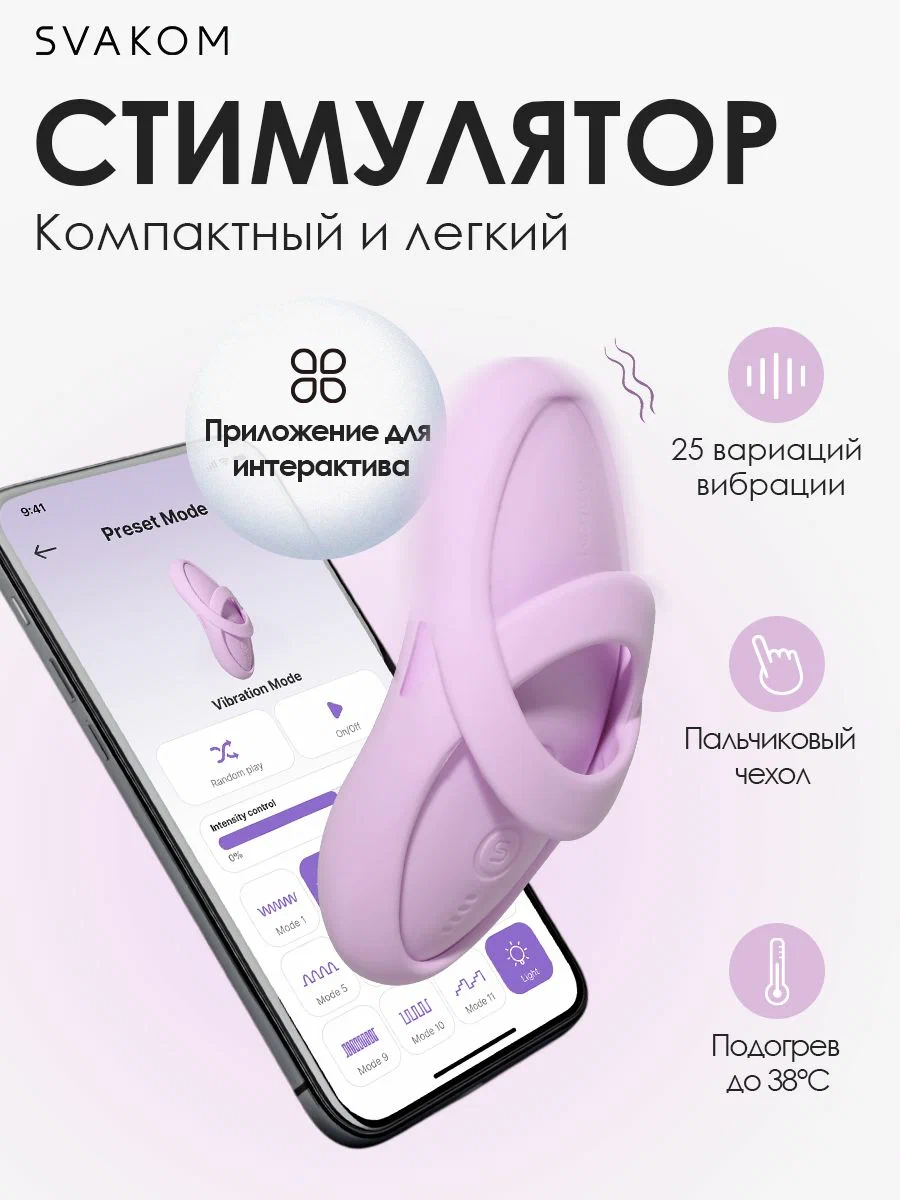 Вибратор с управлением через приложение с нагревом для пар и женщин Svakom Echo 2, 2 года гарантии