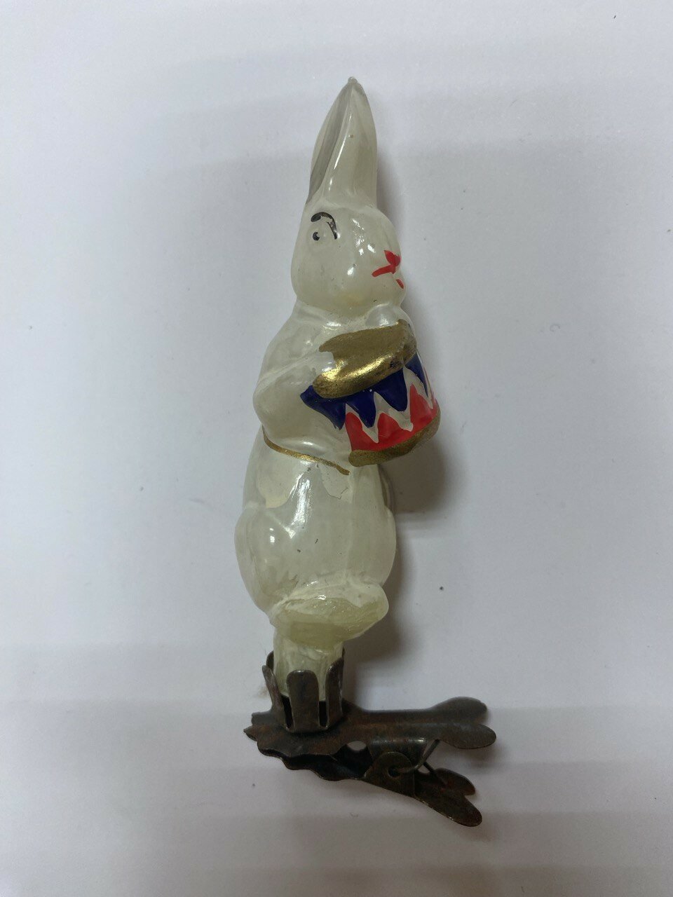 Елочная игрушка Заяц с барабаном