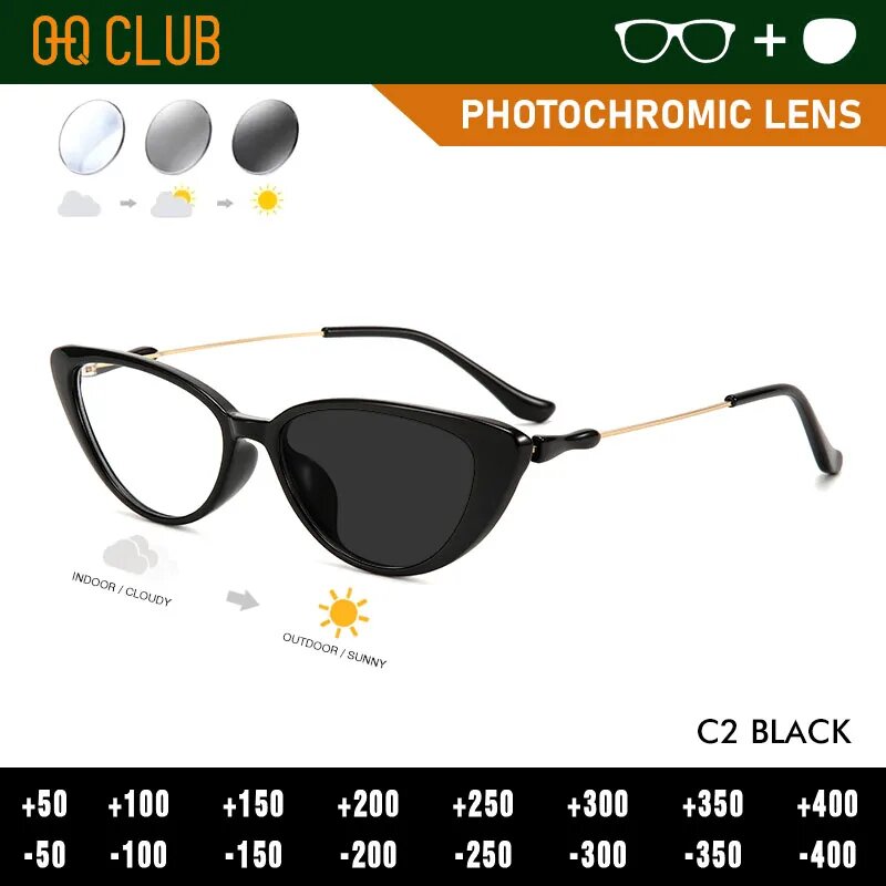 O-Q CLUB фотохромные очки, цвет 72383-PH-BLACK, -150