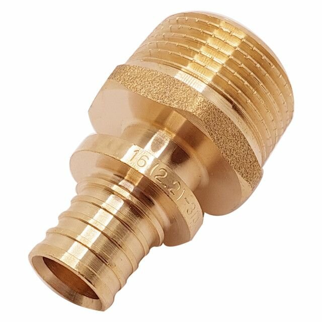 Соединитель аксиальный ростерм 100000811, 16x3/4" НР, латунь