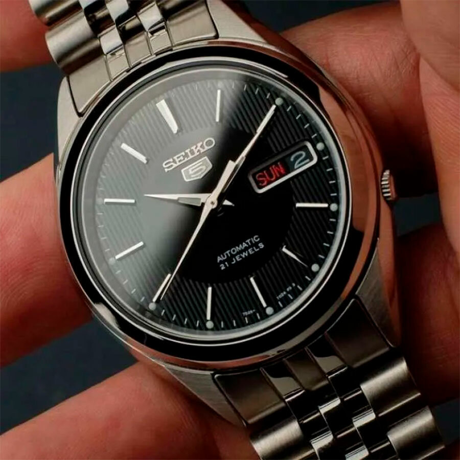 Наручные часы SEIKO SEIKO 5, серебряный, черный — фото 1