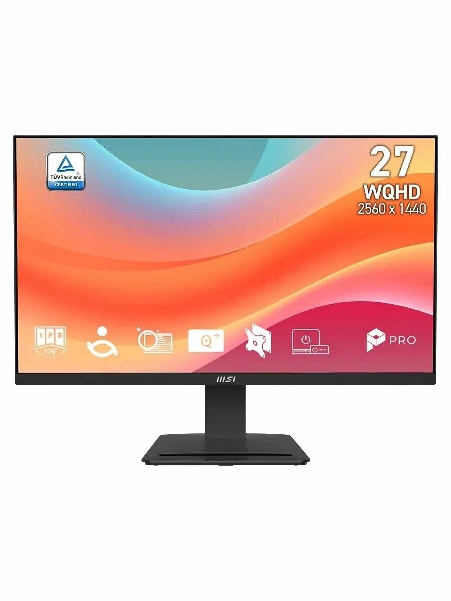 27" Монитор MSI Pro MP273Q E7, 2560x1440, IPS, 75Гц, 2хHDMI, 1хDP, черный [9s6-3pb4ch-278]