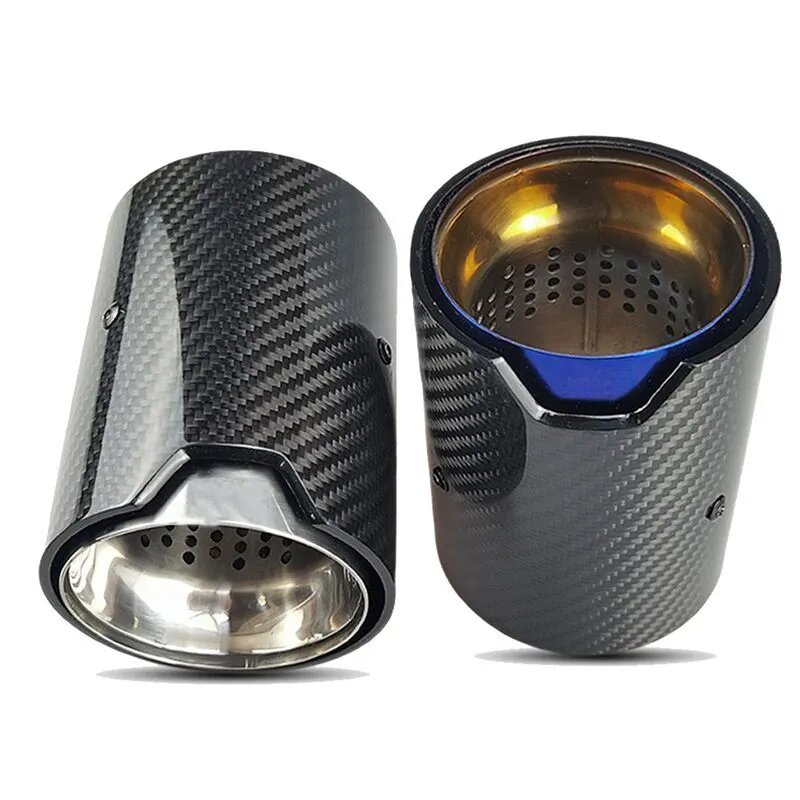 Насадки на глушитель из углеродного волокна для M2 M3 M4, синие, входное отверстие 70 мм