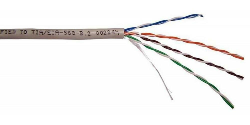 Кабель FTP indoor 4 пары категория 5e Lanmaster одножильный медь 305 м серый TWT-5EFTP-XS