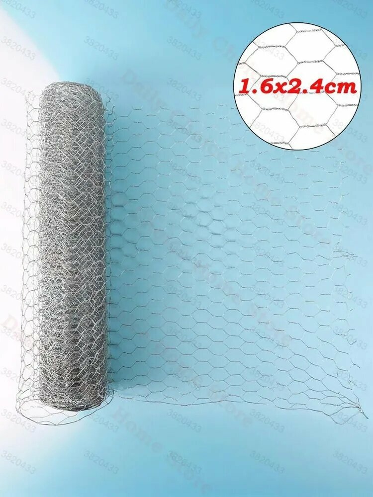 Сетка металлическая оцинкованная, Ячейка 16x24 мм рулонная - для ограждения птичников и сада, сетка рабица DIY