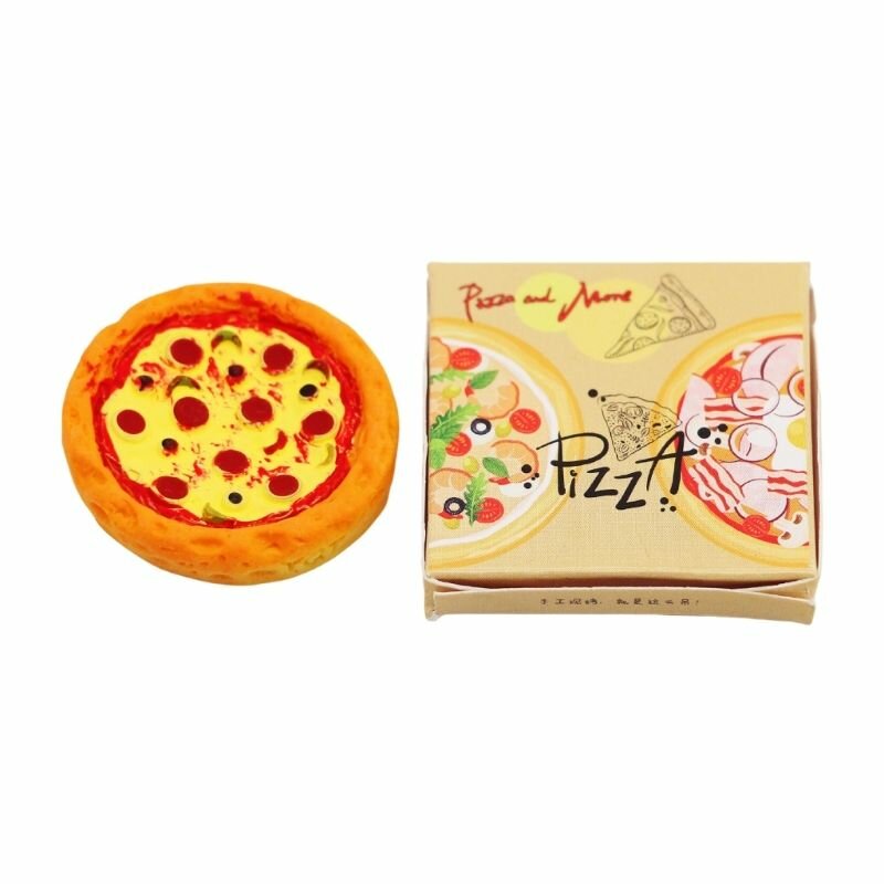 (1 комплект) Миниатюрная еда для кукол: пицца в коробке с доставкой