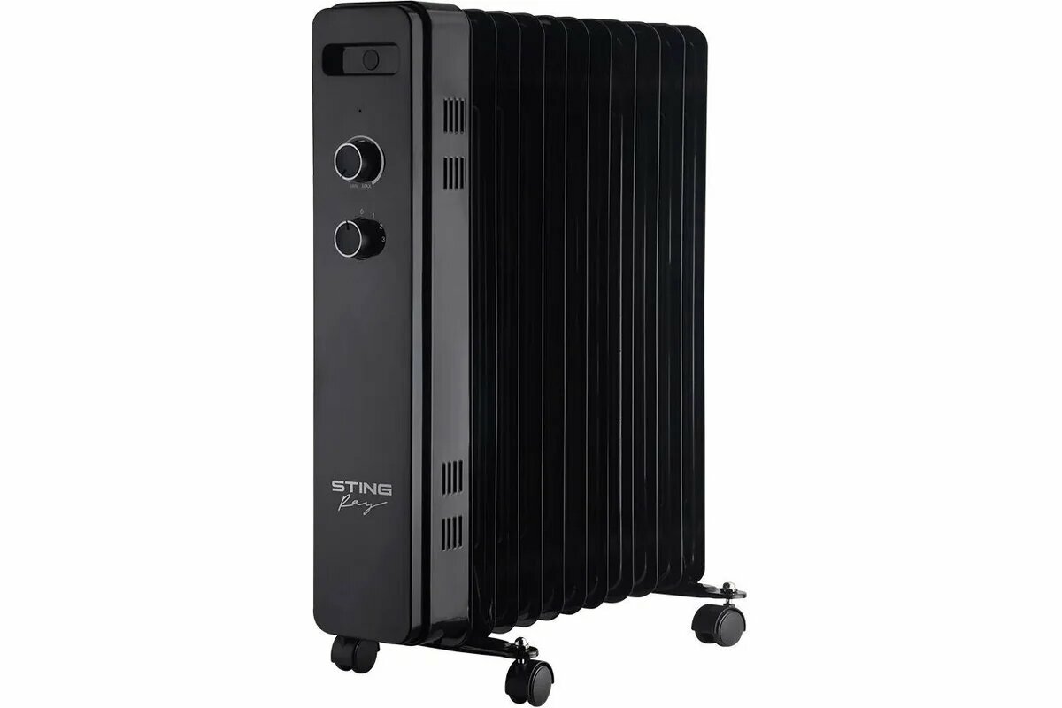 Масляный обогреватель STINGRAY ST-OH1002A черный, напольный, управление механическое, 11 секций
