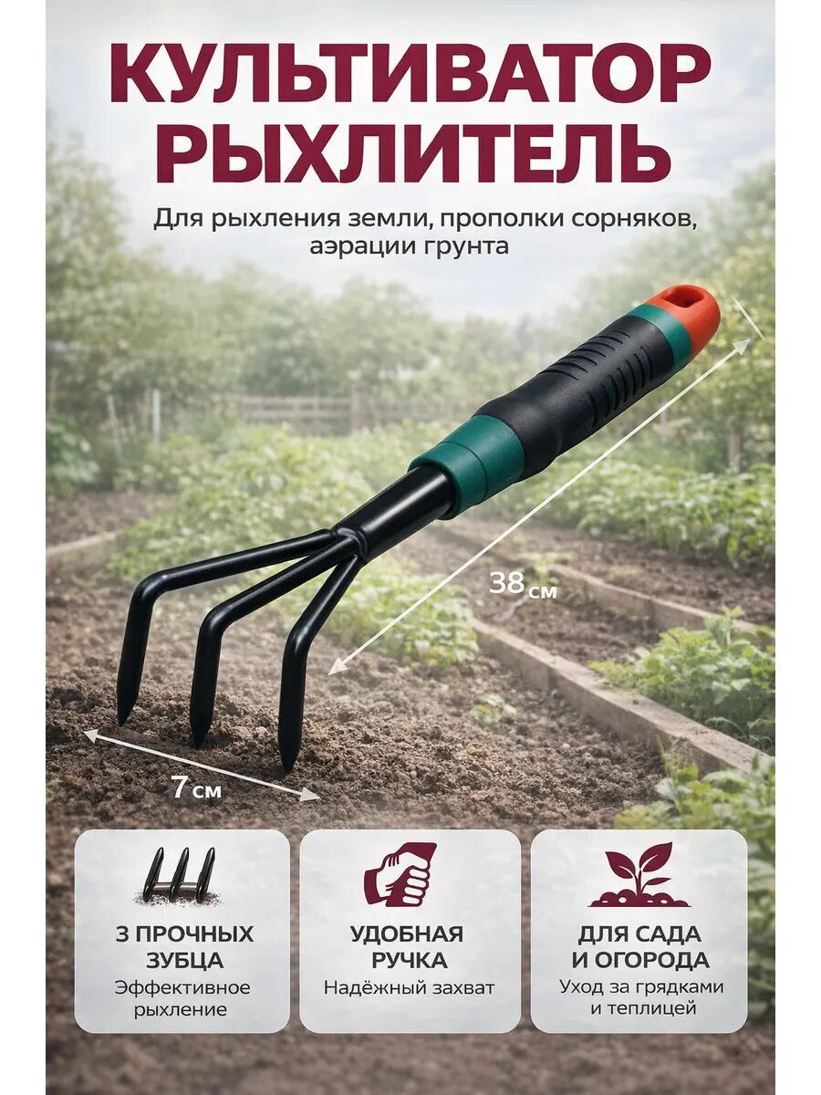 Ручной культиватор для огорода (мини-тяпка, рыхлитель).