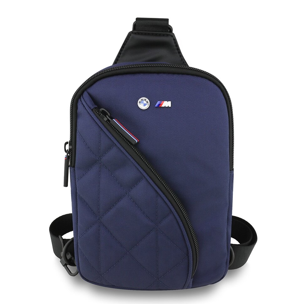 BMW сумка для смартфонов 220 х 160 мм, Crossbody Phone Bag Nylon Metal logo Navy, с ремнем через плечо, синяя