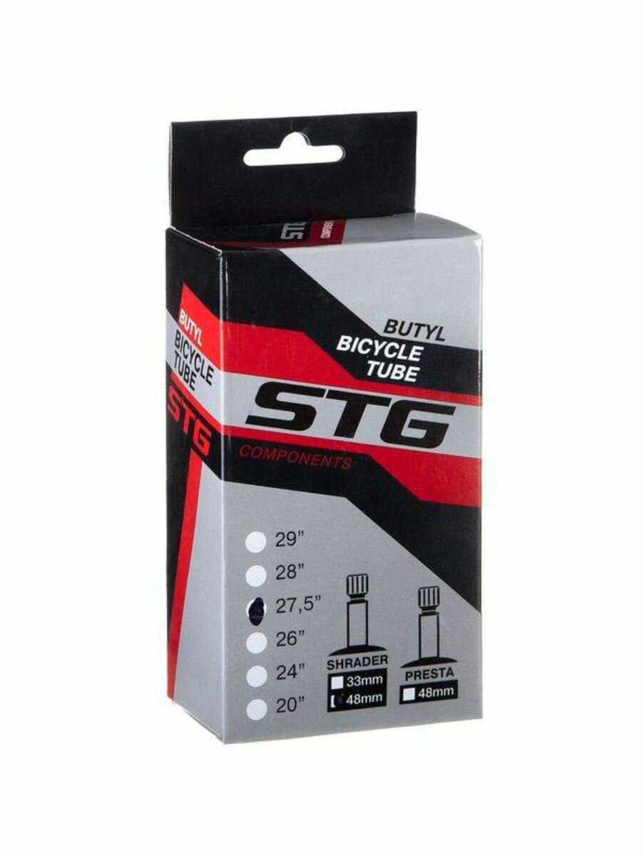 Камера велосипедная 27,5 дюймов STG (бутил) 27,5х1,95/2,125 ниппель AV автомобильный 48мм