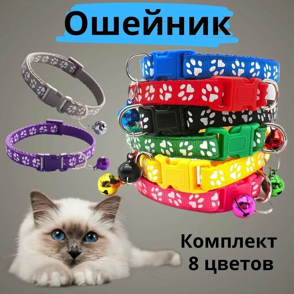 Ошейник для кошек с колокольчиком легкий и безопасный ошейник для котят
