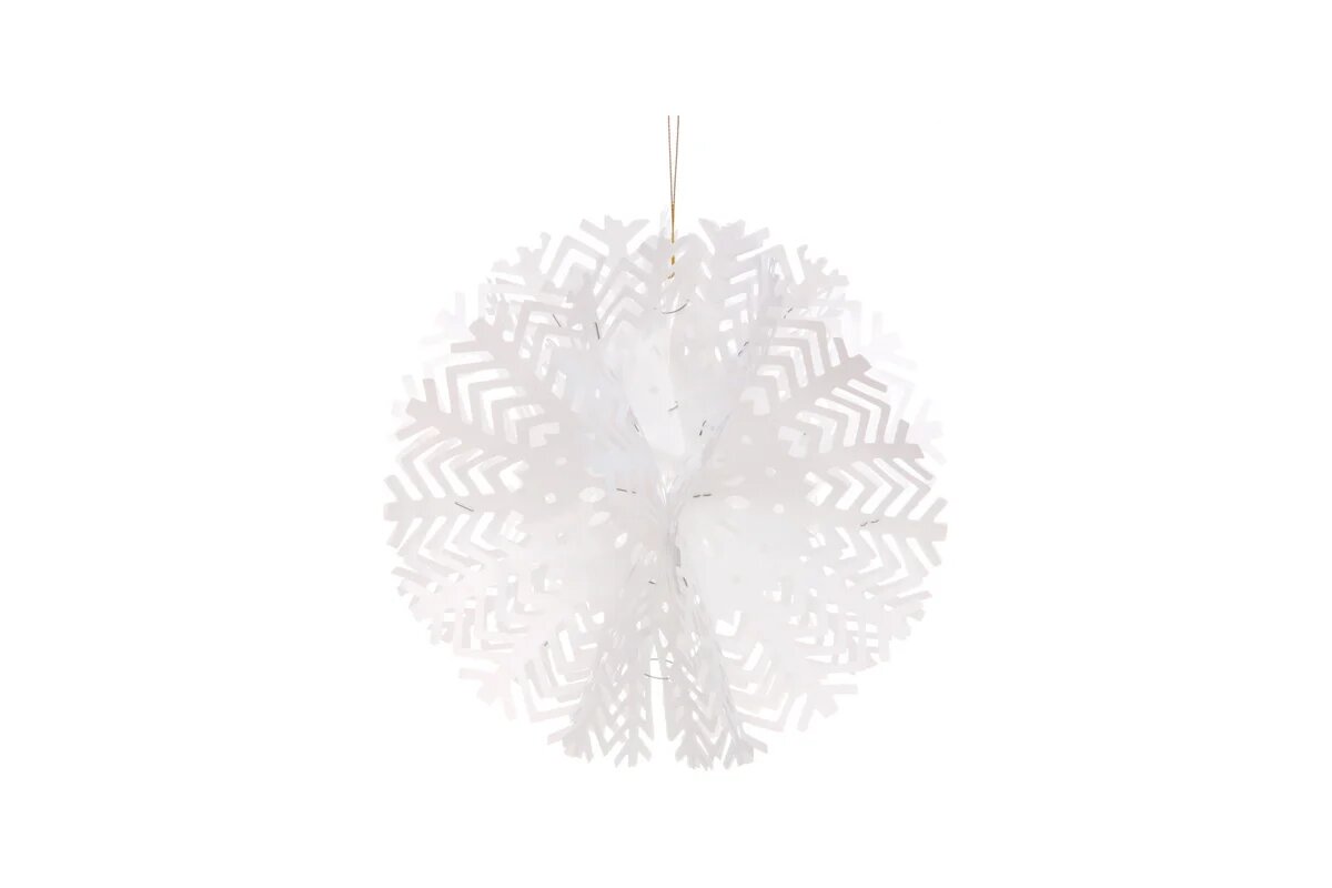 Украшение фольгированное серпантин «Снежный шар» белый 30 см