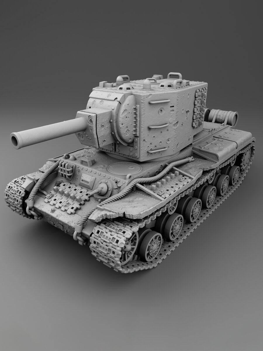 Советский танк КВ-2 для моделизма в масштабе 1/100
