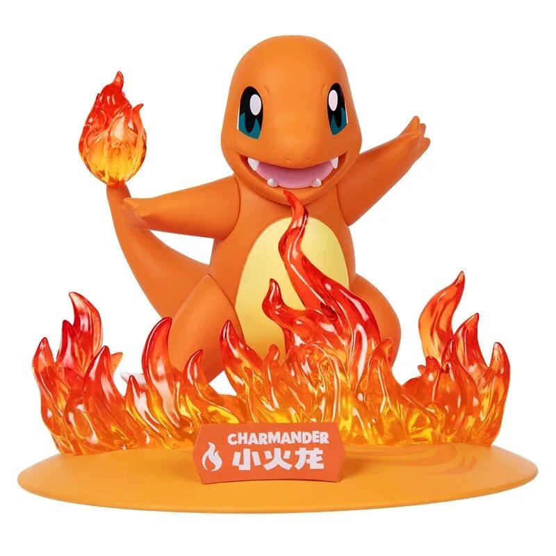 Фигурка Чармандер (Charmander) из Покемонов, коллекционная статуэтка с огненной подставкой, подарок для фанатов Pokemon